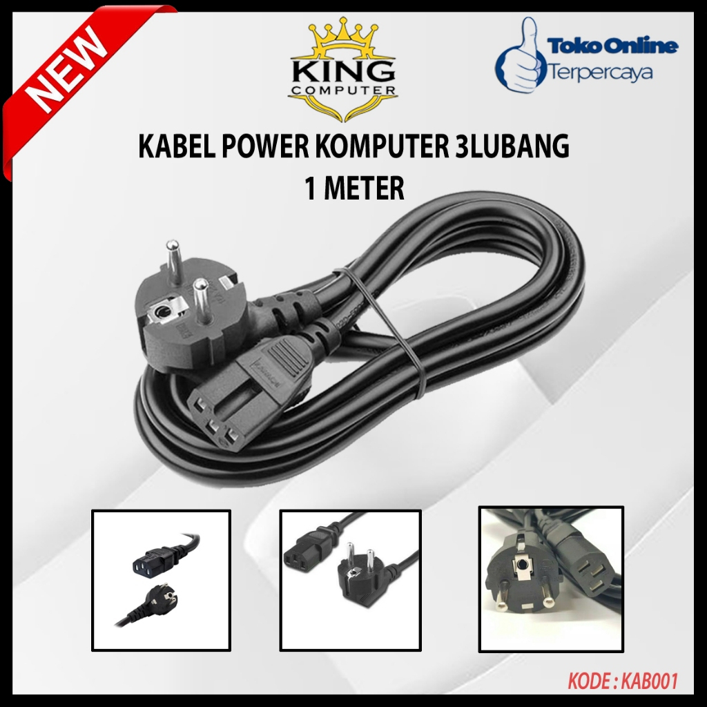 Jual KABEL POWER CPU-KABEL POWER KOMPUTER-KABEL POWER UPS 1.5M | Shopee ...