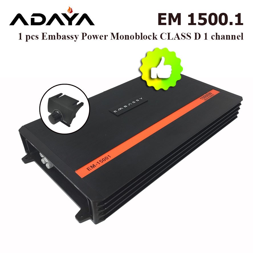Jual POWER MONOBLOCK CLASS D CAR AUDIO EMBASSY EM-1500.1 Channel with ...
