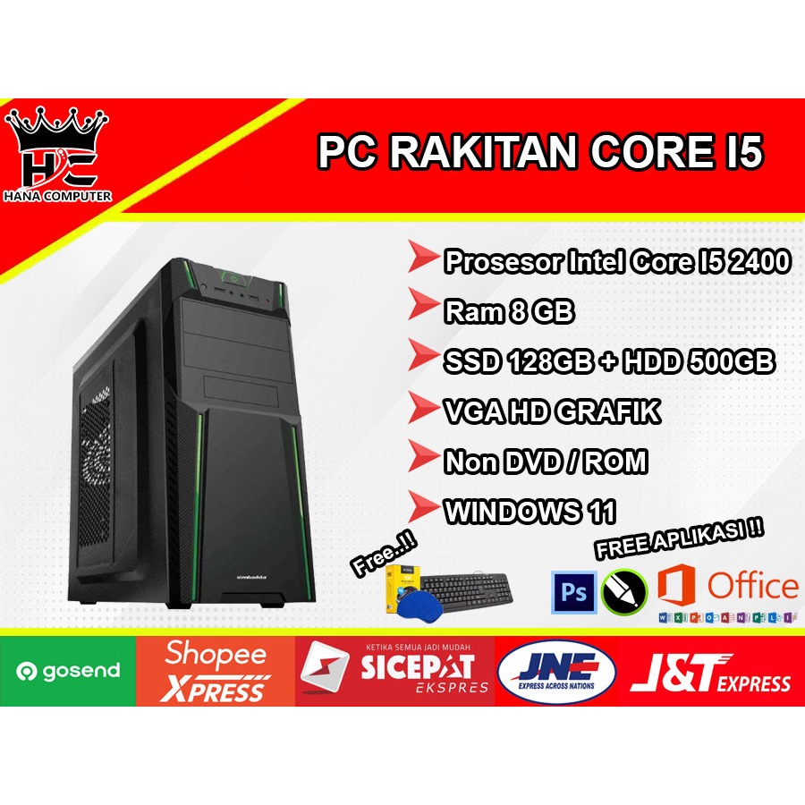 Jual PC RAKITAN STANDART INTEL CORE i5 2400 RAM 8GB SSD 128GB HDD 500 ...