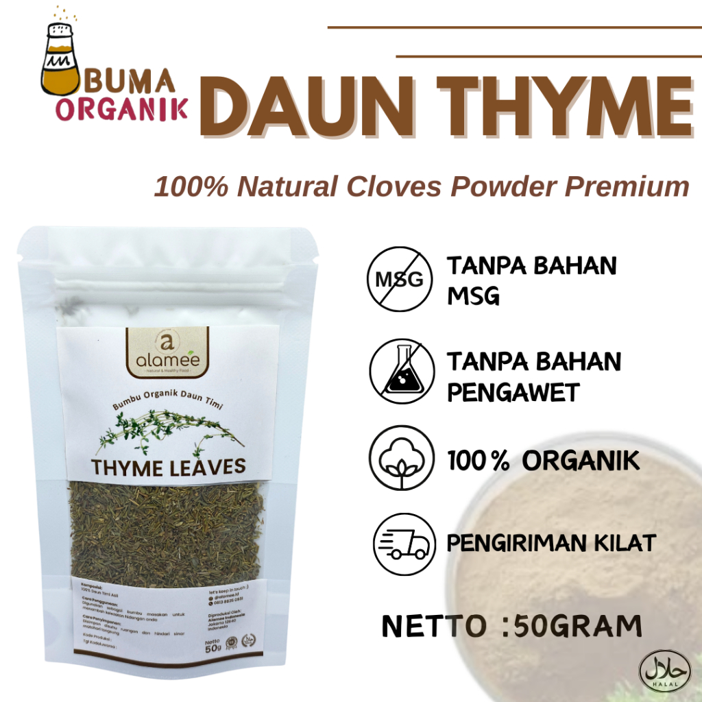 Jual Thyme Kering Daun Timi Dried Leaves Rempah Rimpang Murni Asli ...