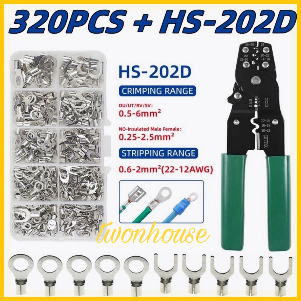 Jual Skun Kabel 320 PCS+Tang)Terminal Kabel Wire Crimp Conector kit ...