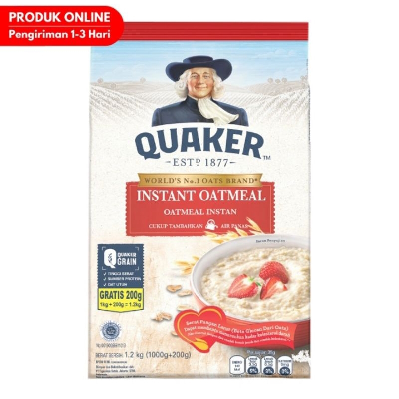 Jual QUAKER Instant Oatmeal 1,2 kg | Shopee Indonesia
