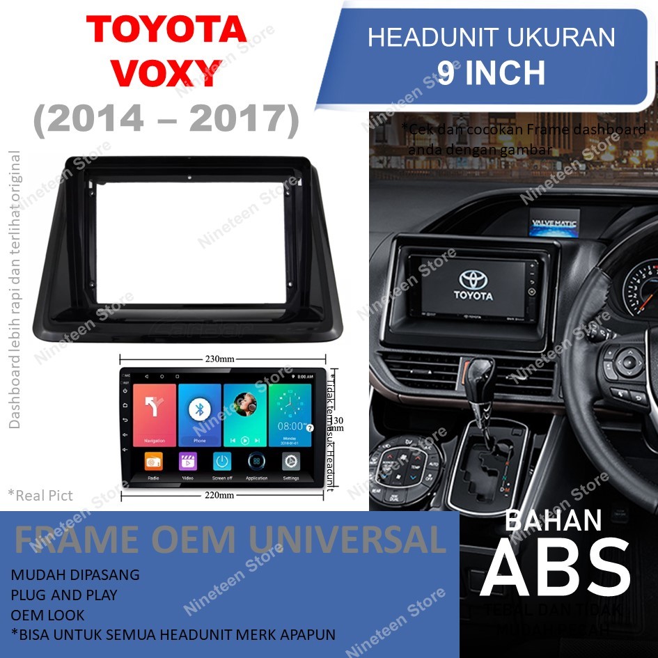Jual Panel Frame Toyota Voxy Untuk Headunit Android 9 inch | Shopee ...
