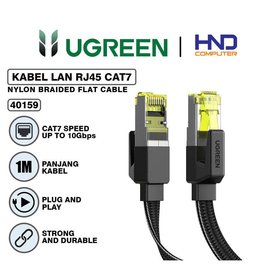 Jual UGREEN Kabel LAN Cat7 RJ45 Flat Gigabit Ethernet 10Gbps | Shopee ...