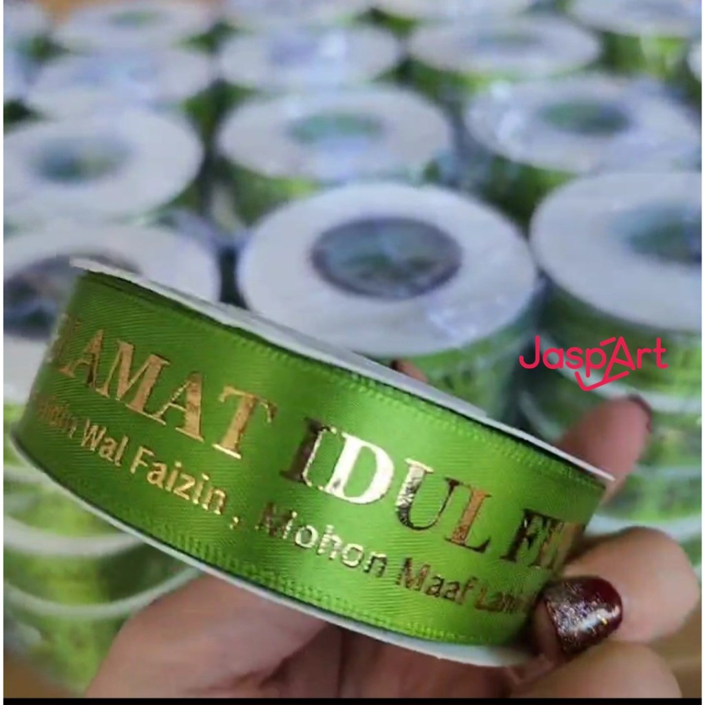 Jual PITA LEBARAN PREMIUM SABLON EMAS TIMBUL PITA IDUL FITRI PITA SATIN ...