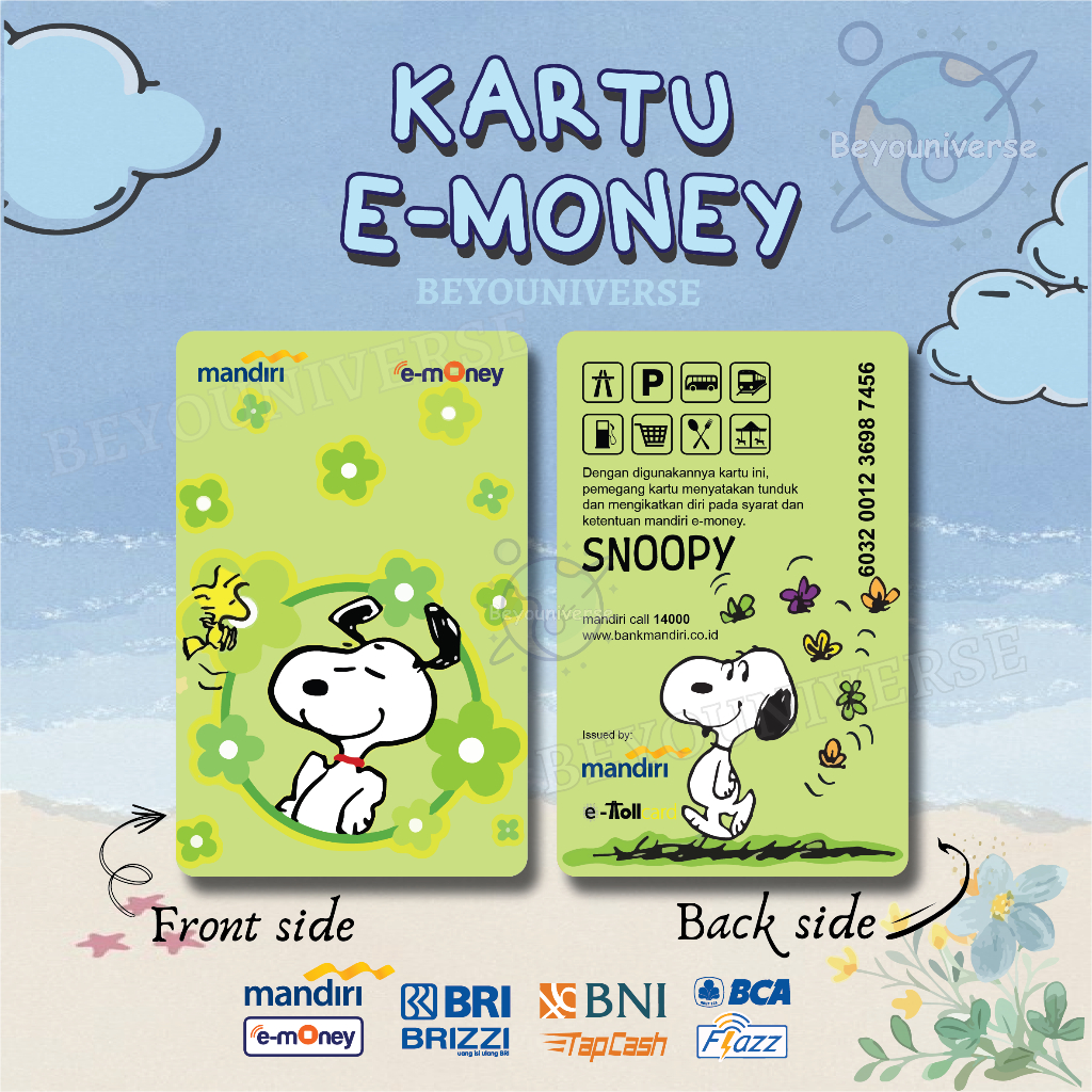 Jual Emoney Etoll Snoopy and Friends Peanuts Kartu Mandiri E-money E ...