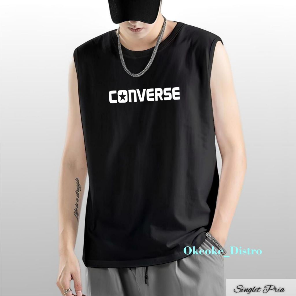 Jual Kaos Singlet Pria Dewasa Convers Tanpa Lengan / Size M,XL,XXL ... Jual Kaos Singlet Pria Dewasa Convers Tanpa Lengan / Size M,XL,XXL ...