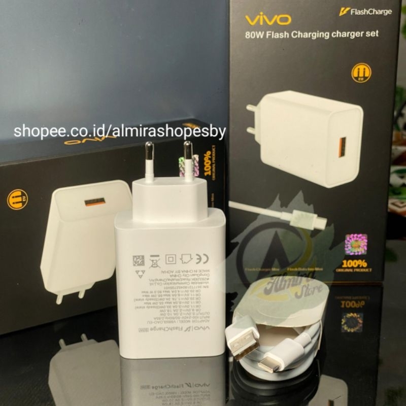 Jual ORIGINAL 100% CHARGER VIVO 80 WATT USB TYPE C FAST CHARGING FLASH CHARGER VIVO V29 V29E V27 ...