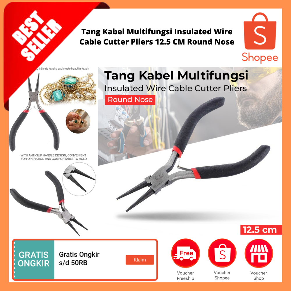 Jual Tang Kabel Multifungsi Insulated Wire Cable Cutter Pliers 12.5 CM ...