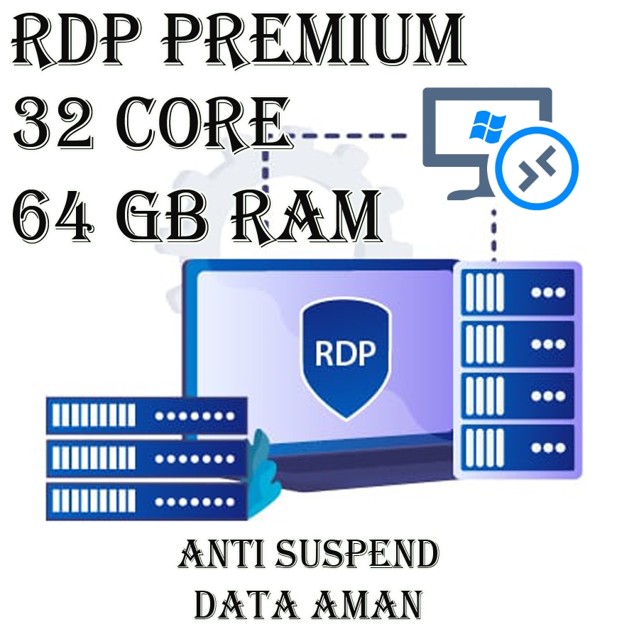 Jual RDP Dedicated 32 Core Full Admin Full Garansi Bisa Perpanjang Ant Suspend | Shopee Indonesia