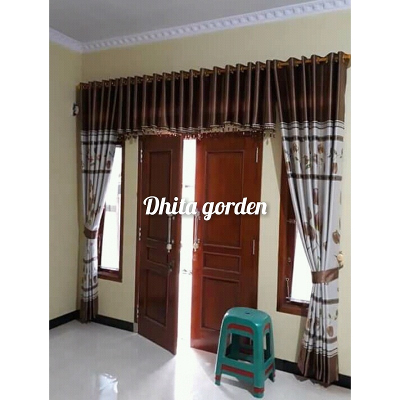 Jual Gorden Paket Gorden 1set Gorden Dan Poni Jendela Pintu 1set Model ...