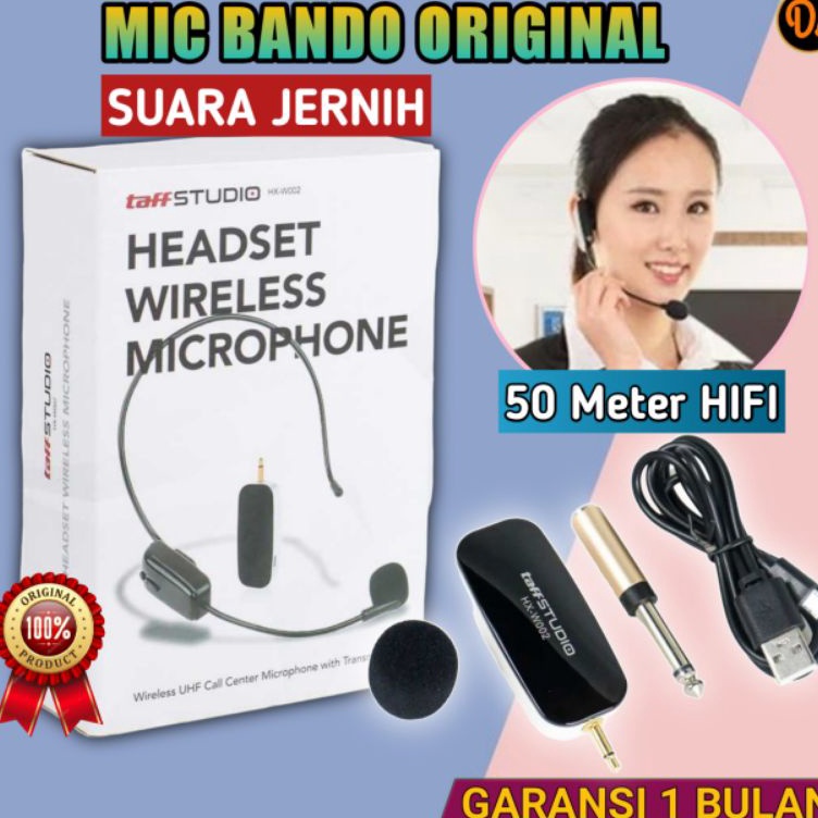 Jual Harga murah ORIGINAL Mic imam masjid Mic bando Wireless UHF Call Center Mic with ...