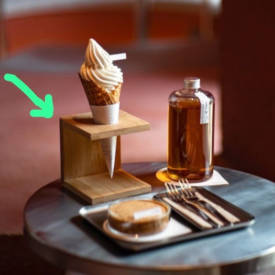 Jual Wood Cone Stand / Standing Ice Cream Cone Kayu - Natural, Mahoni ...