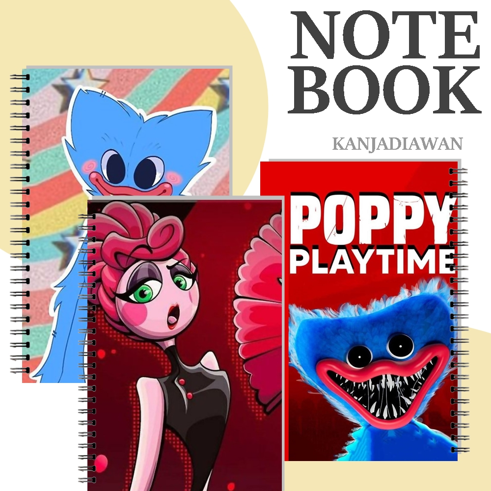 Jual Notebook Poppy Playtime Spiral Notebook A6 Huggy Wuggy Kissy Missy ...