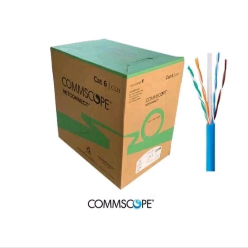 Jual Kabel LAN Internet Data UTP CAT6 CAT 6 AMP Commscope Blue Meteran ...