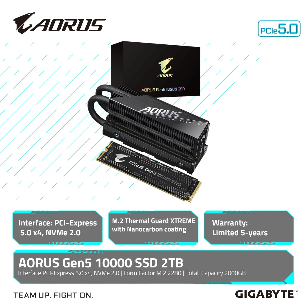 Jual Gigabyte AORUS Gen5 10000 SSD 2TB | Shopee Indonesia