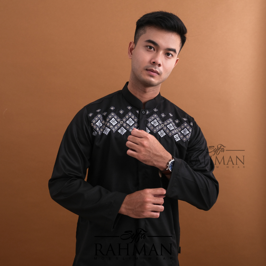 Jual Syfa Rahman - Baju Kemeja Koko Bordir Lengan Panjang Katun Mirza ...