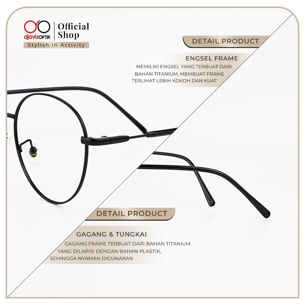 Jual DJAVA OPTIK - Frame Marigo - Kacamata Supersin Bluelight Transition Protector Star B Bulat ...