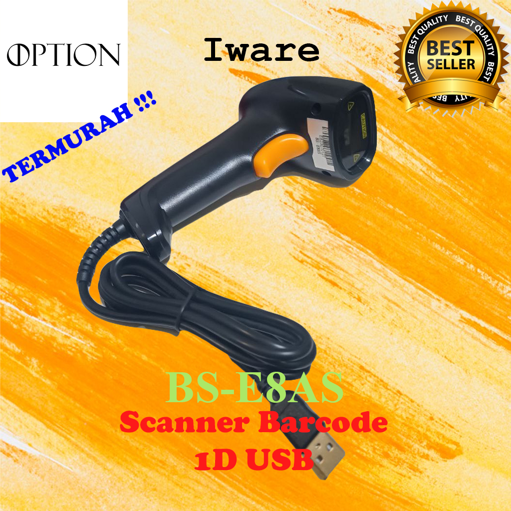 Jual Iware Scanner Barcode BS E8AS / BS-EA8S / BSEA8S 1D USB Plus Stand ...