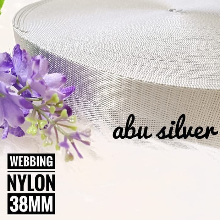 Jual Tali Tas Webbing Nylon Panah Polos Halus Warna Abu Silver Lebar ...