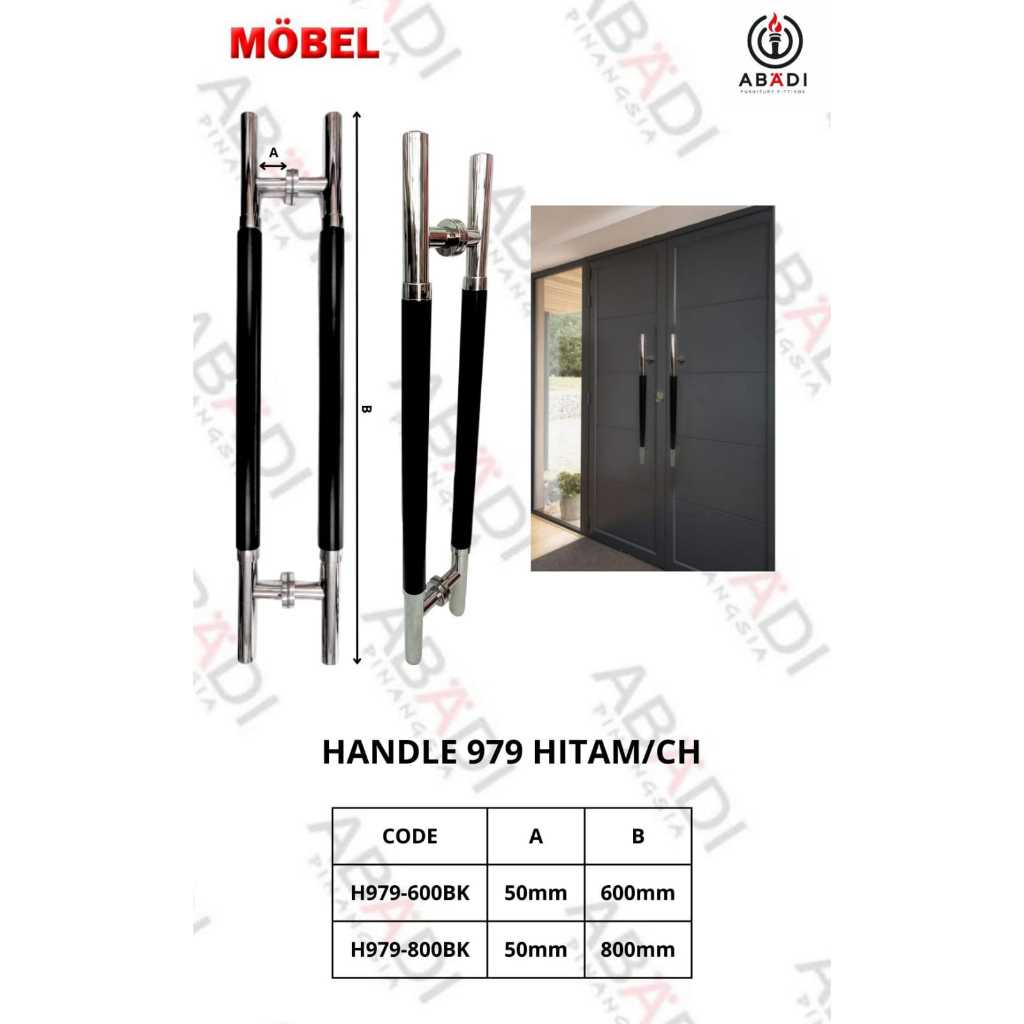 Jual Handle Gagang Pintu Lemari Minimalis Modern Black H979 Handle ...