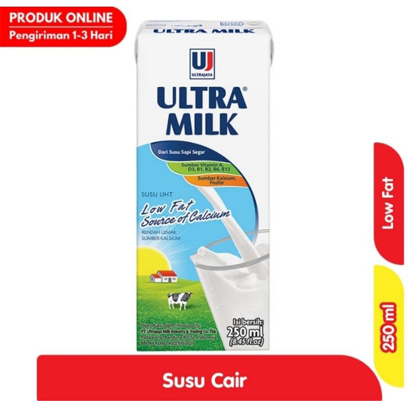 Jual Ultra Milk Low Fat Plain 250 ml | Shopee Indonesia
