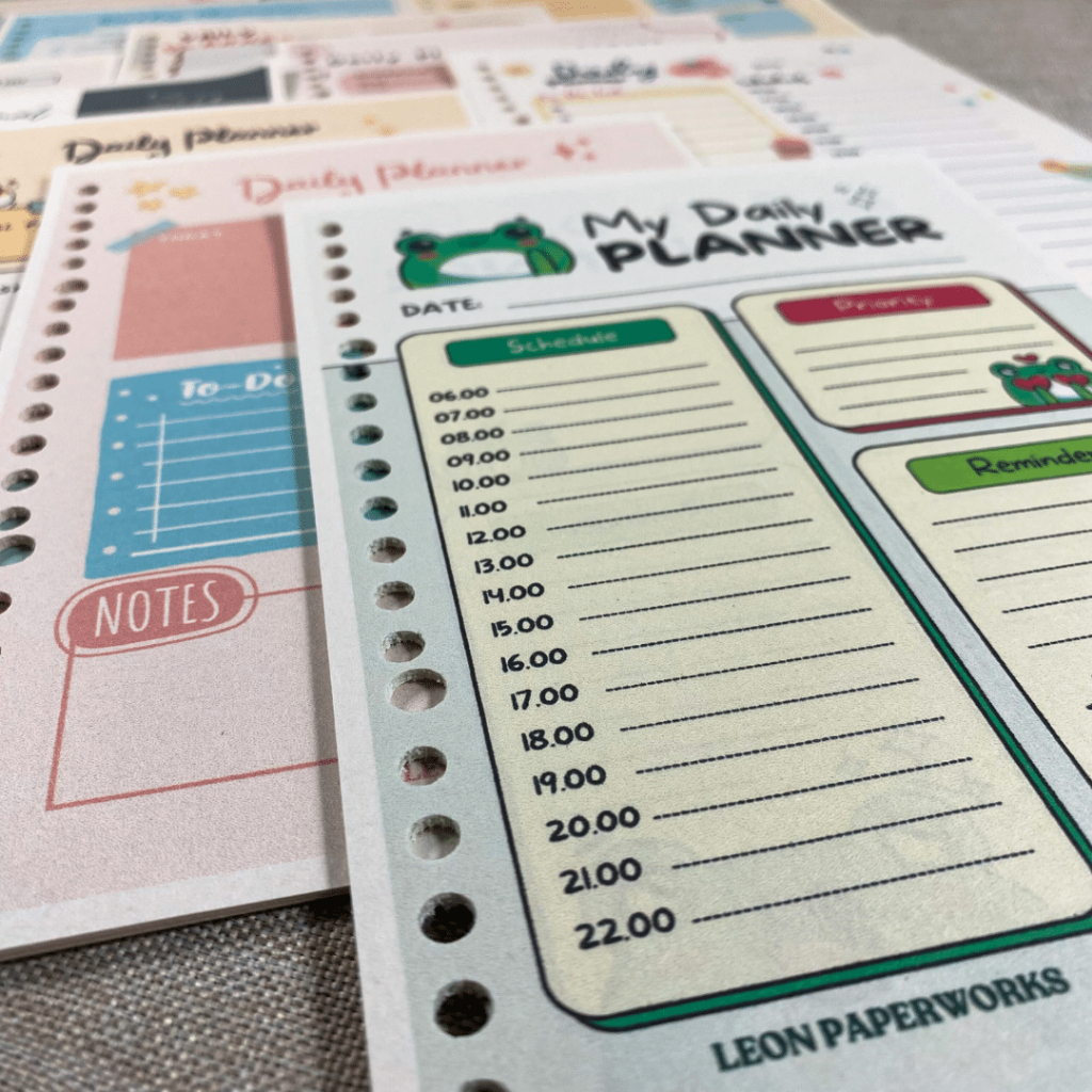 Jual Daily Planner Loose Leaf A5 Full Color Isi Binder Leon Paperworks ...
