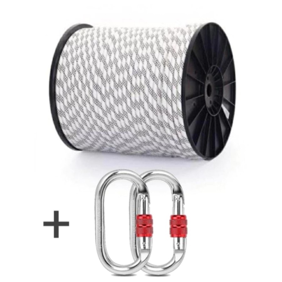 Jual Karmantel Statis 10,5mm 100m static rope nylon rope carabiner ...
