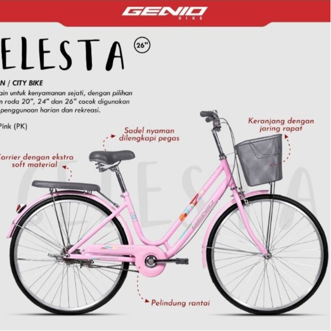 Jual Sepeda mini 24 inch genio cewek dewasa dan remaja genio celesta ...