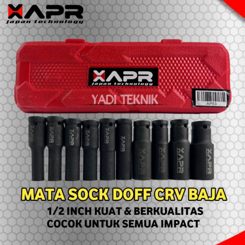 Jual Mata Shock Impact APR 10pcs 8mm sampai 24mm segi enam original kunci sok set panjang ...