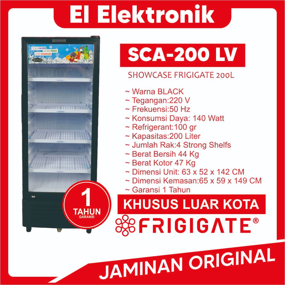 Jual SHOWCASE FRIGIGATE SCA 200 / ATIS 238 Lemari kaca pendingin kulkas ...