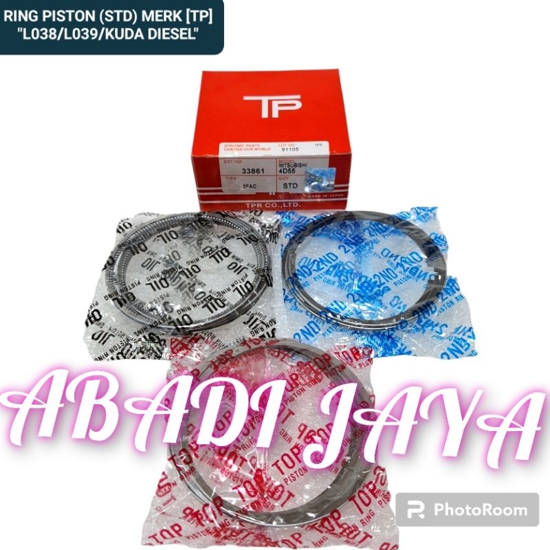 Jual RING SEHER PISTON 4D55 L300 DIESEL/4D56 KUDA DIESEL STD ORIGINAL ASLI JAPAN MERK TP ...