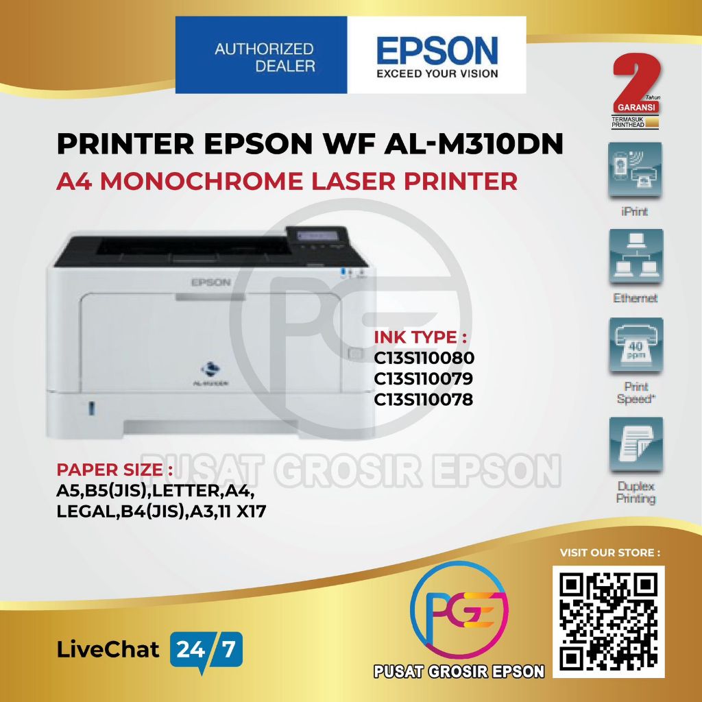 Jual Epson WorkForce AL-M310DN AL M310DN ALM310DN Mono Laser Printer ...