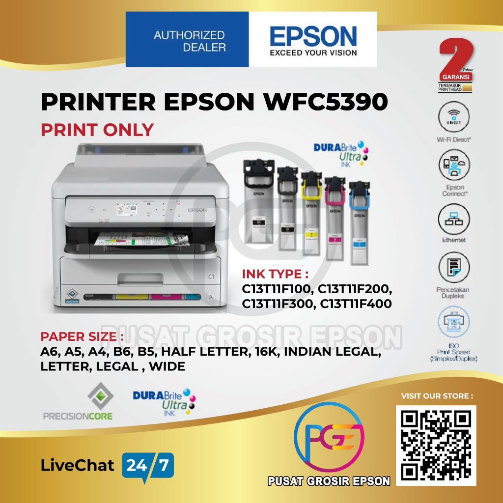 Jual Epson WorkForce Pro WF-C5390 WFC5390 WFC-5390 WFC 5390 A4 Colour Single Function Printer ...