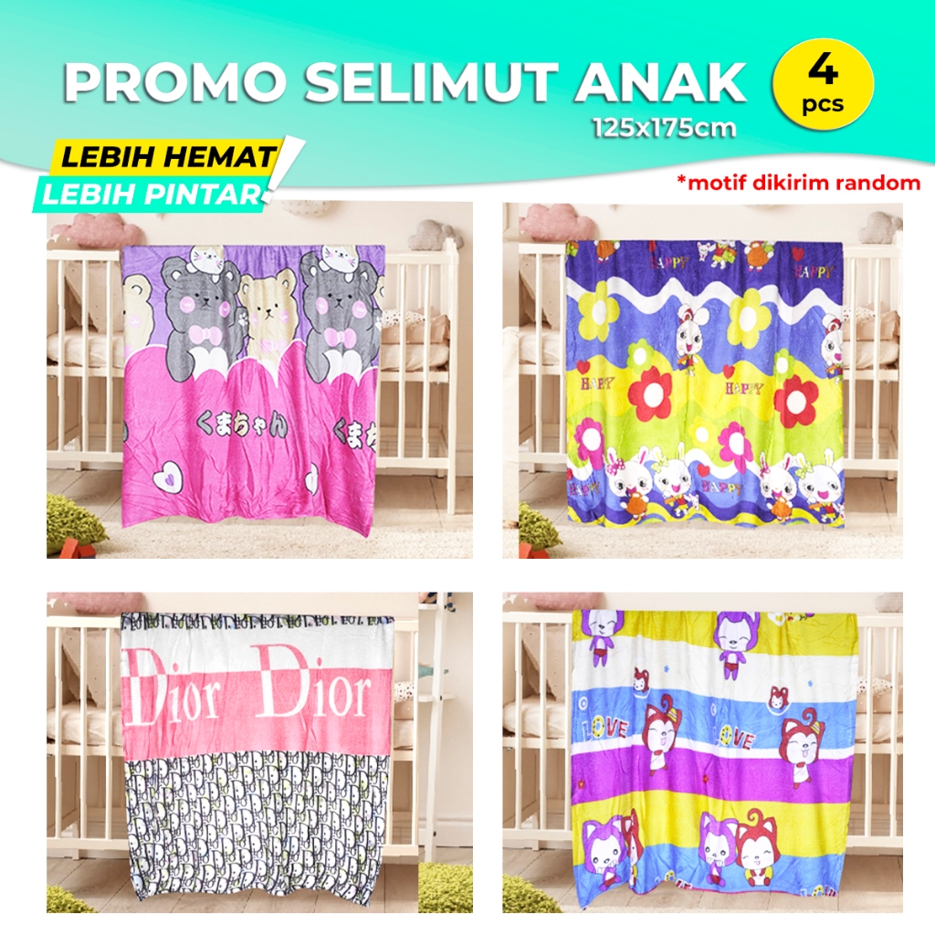 Jual Promo Selimut Karakter Anak 125x175 NEW Selimut Bulu Tebal Lembut ...