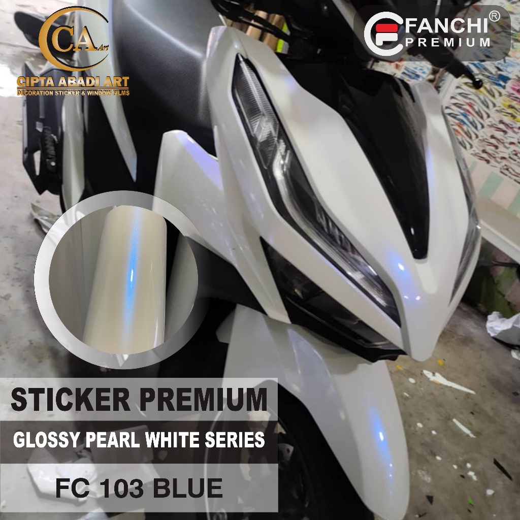 Jual stiker skotlet motor putih lembayung biru premium merk fancy ...
