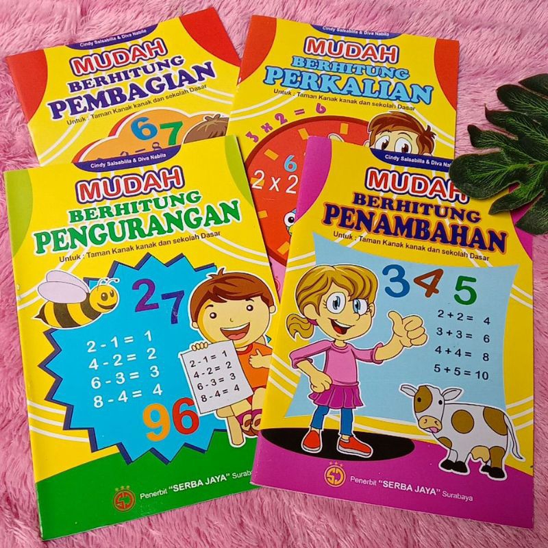 Jual 1set ( 4pcs) Buku belajar mudah berhitung TK dan SD perkalian ...
