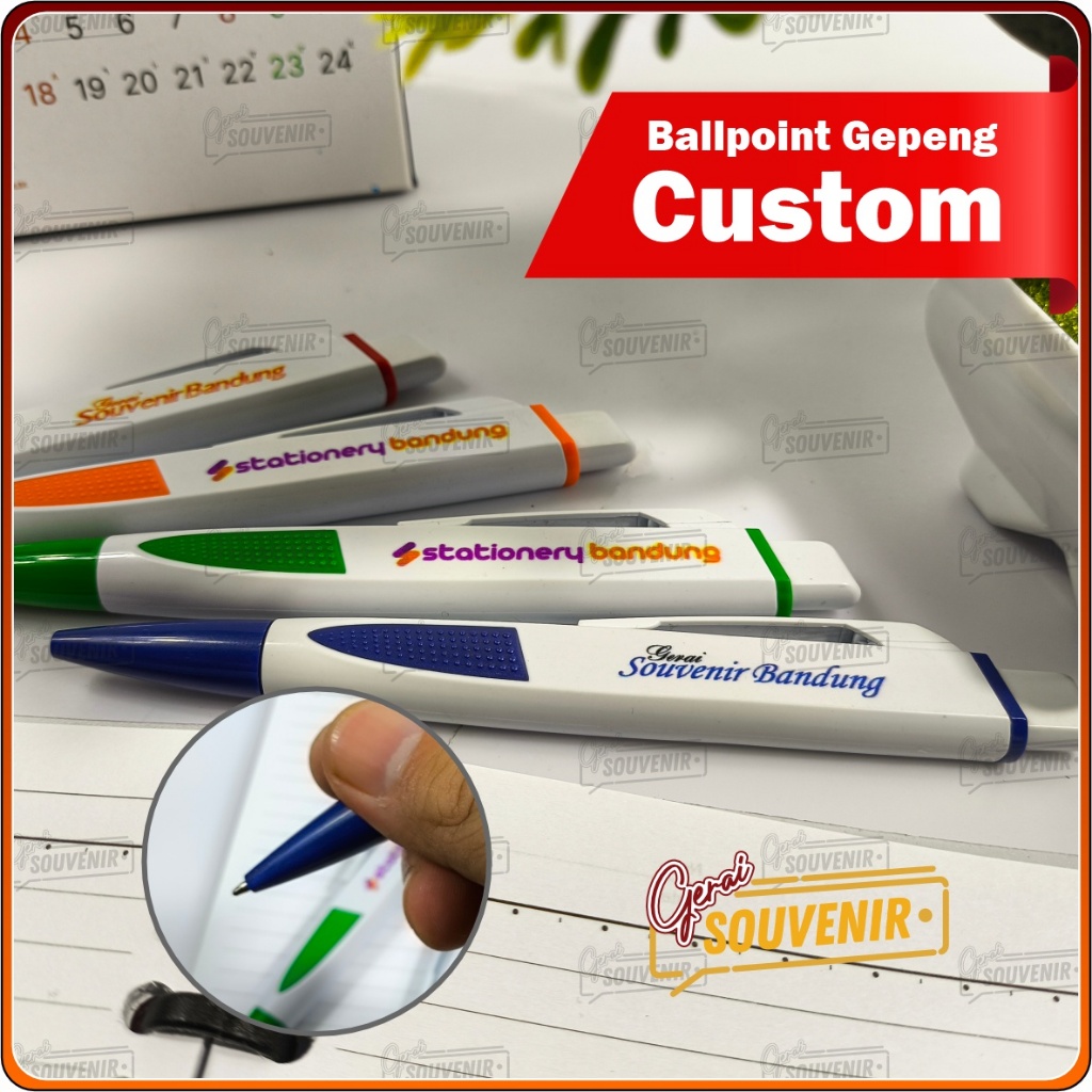 Jual Ballpoint bolpen pulpen pena Gepeng Custom Logo Nama Souvenir ...