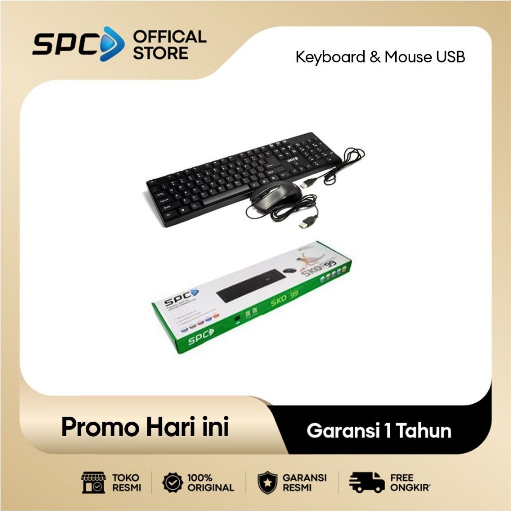 Jual SPC KEYBOARD AND MOUSE SKO-99 (USB) | Shopee Indonesia