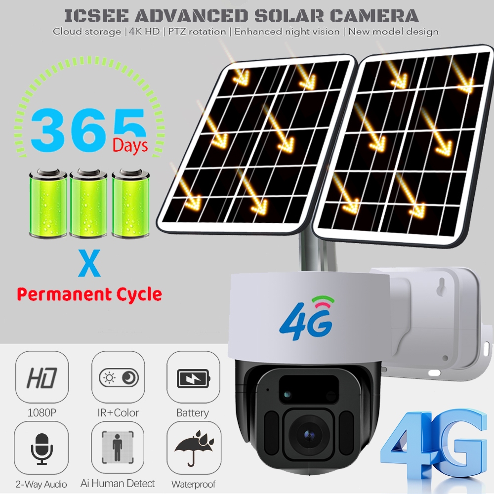 Jual 1080P HD 4G SIM Card Solar CCTV Camera Outdoor Waterproof Solar ...