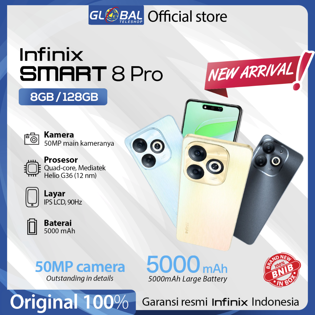 Jual Infinix Smart 8 Pro 8/128GB Garansi Resmi | Shopee Indonesia