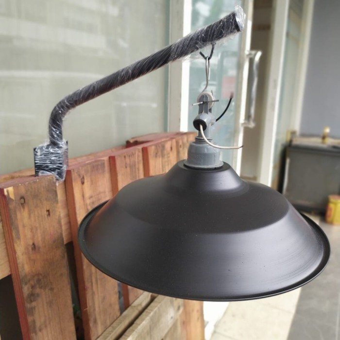 Jual Kap Lampu Gantung Hitam Stainless Outdoor WD 30 cm + fitting | Shopee Indonesia