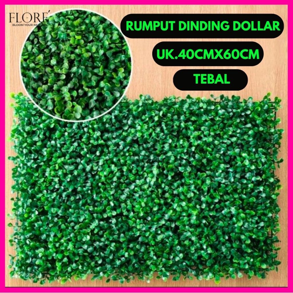 Jual Rumput Dinding Oxylia Sintesis Uk 40 x 60cm/Daun Dollar Plastik ...