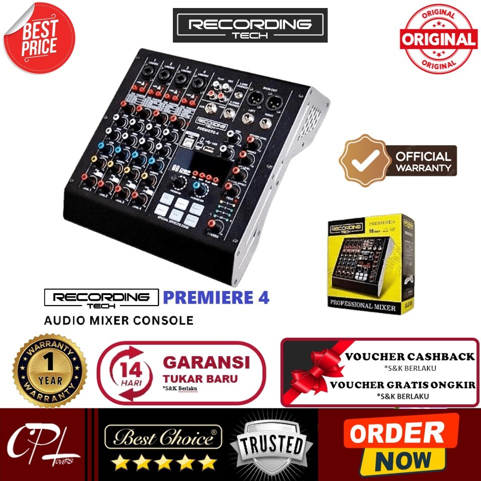 Jual RECORDING TECH PREMIERE-4 Audio Mixer Console - GARANSI RESMI ...