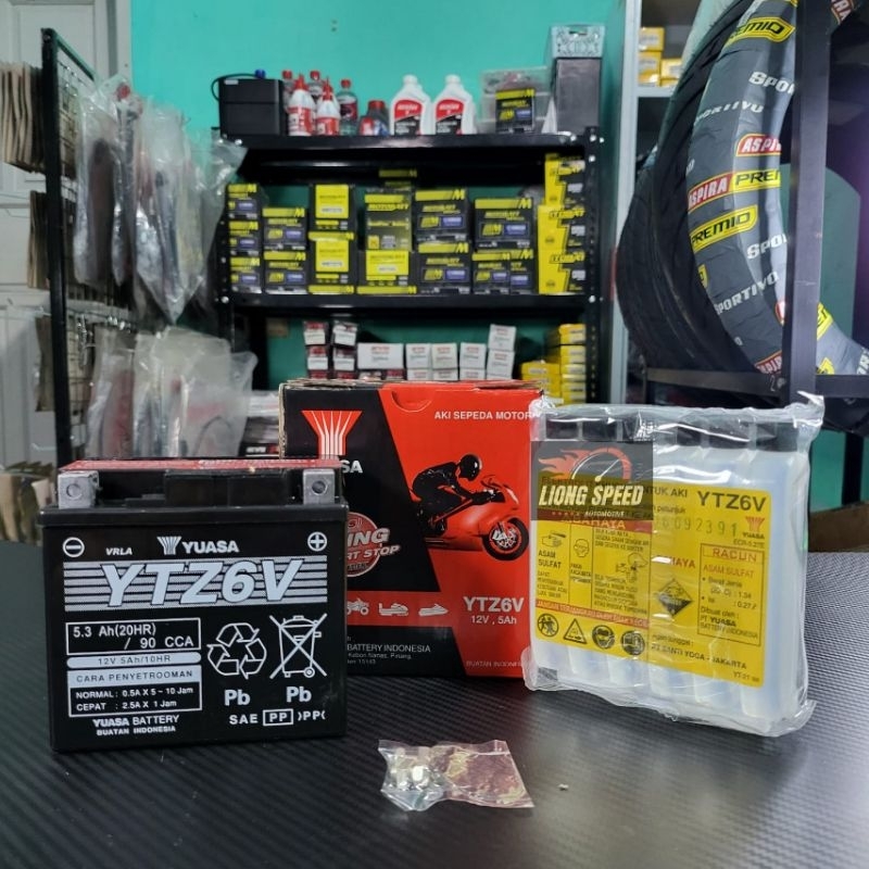 Jual AKI MOTOR YAMAHA NMAX NEW AEROX 155 LEXI FINO YTZ6V RESMI DARI YUASA | Shopee Indonesia