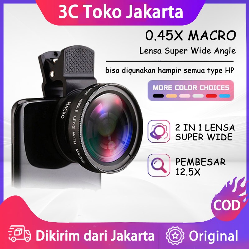 Jual 2 In 1 Lensa Super Wide Angle Lens Macro Smartphone Aksesoris ...