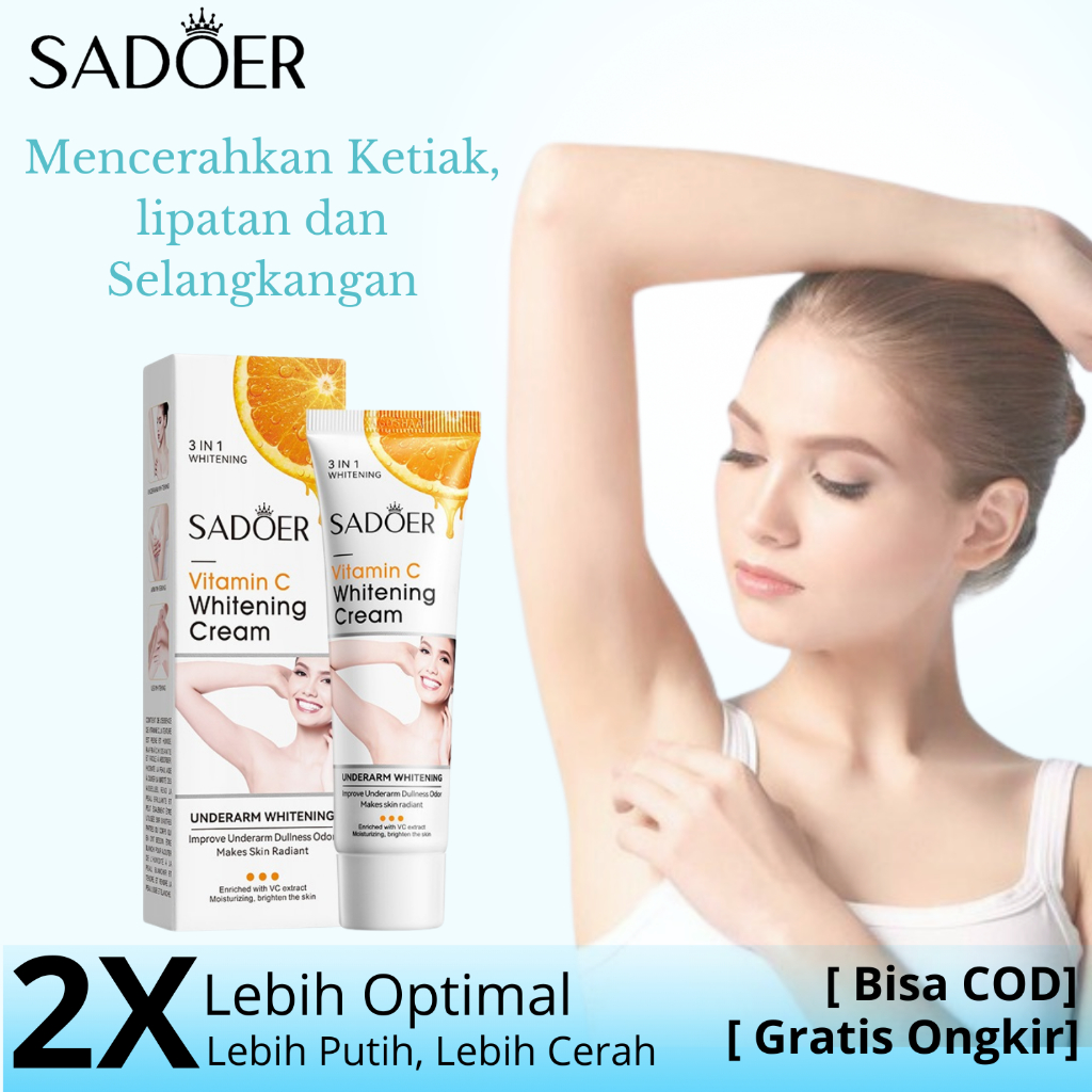Jual Sadoer Whitening Cream Underarm Vitamin C | krim pemutih Ketiak selangkangan Original 50gr ...