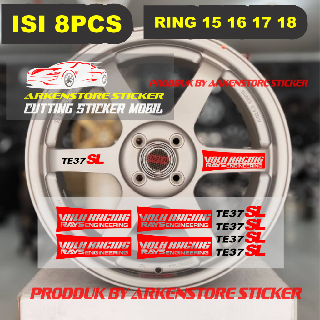 Jual Sticker volk te37 sicker stiker velk mobil velk volk rays racing ...