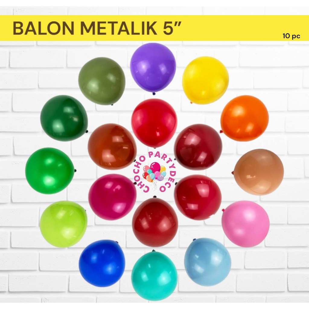Jual Balon Metalik 5" Isi 10 / Balon Latex Metalik 5 Inch / Balon Latex ...