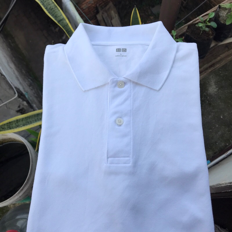 Jual Polo Shirt UNIQLO Basic White (L) | Shopee Indonesia
